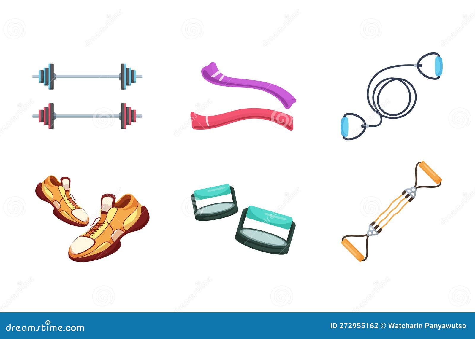 Exercise Equipment in Cartoon Character Stock Vector - Illustration of ...