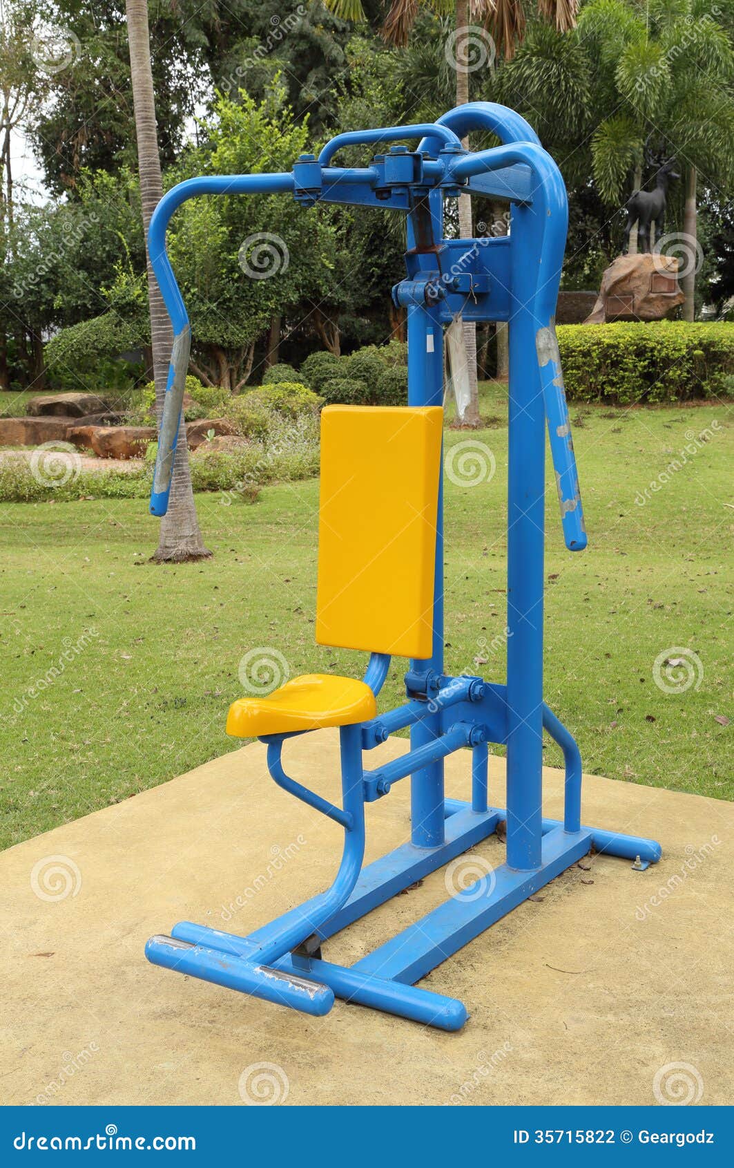 Exercise Equipment in Public Park Stock Photo - Image of activity ...