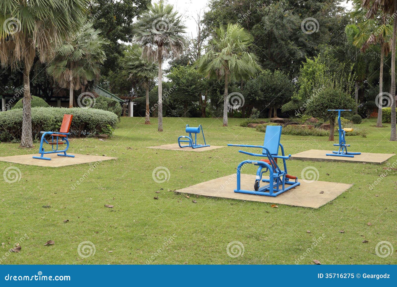 Exercise Equipment in Public Park Stock Image - Image of health ...
