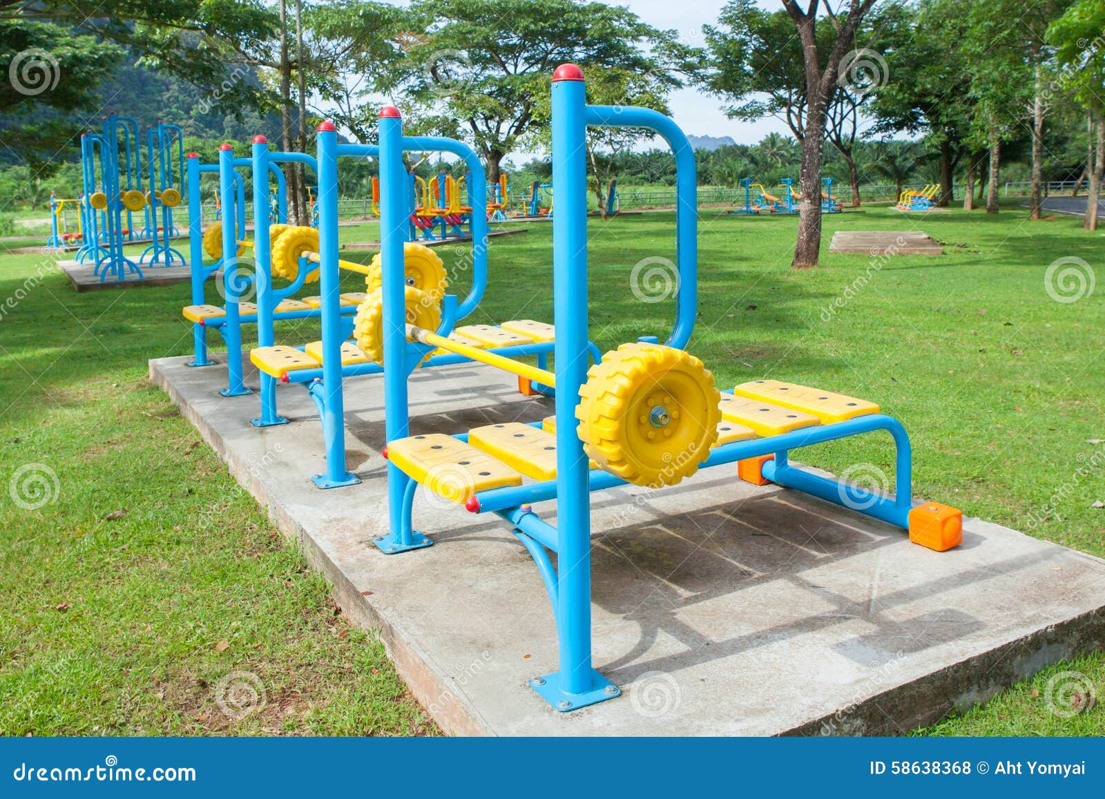 Exercise Equipment in Public Park Stock Photo - Image of equipment ...