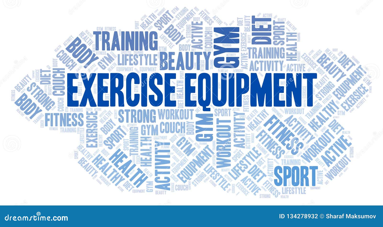 Exercise Equipment Word Cloud Stock Illustration - Illustration of ...