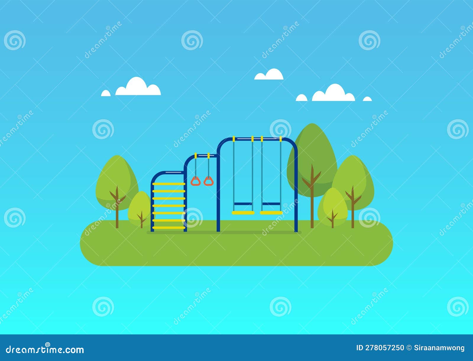 Exercise Equipments at Public Park Stock Vector - Illustration of ...