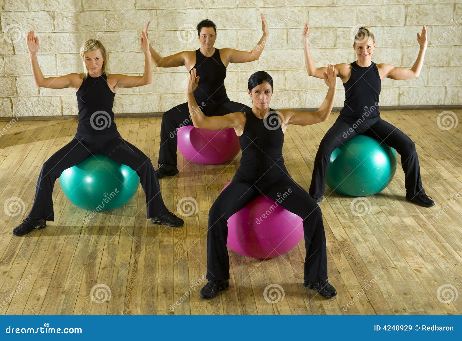 Exercise on fitness ball stock image. Image of exercising - 4240929