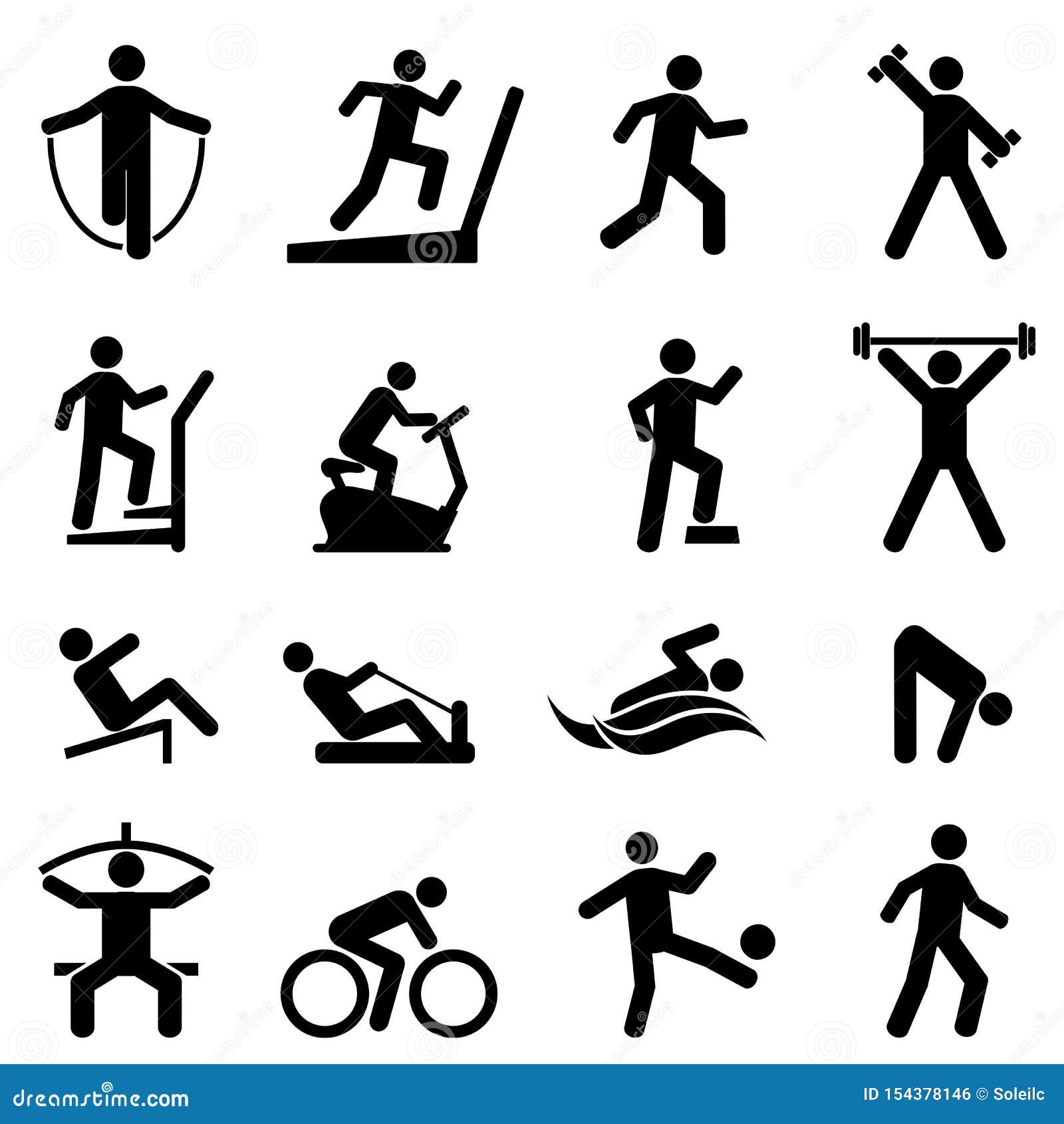 Exercise, Fitness, Gym Icon Set Stock Vector - Illustration of rope ... Exercise, Fitness, Gym Icon Set Stock Vector - Illustration of rope ...