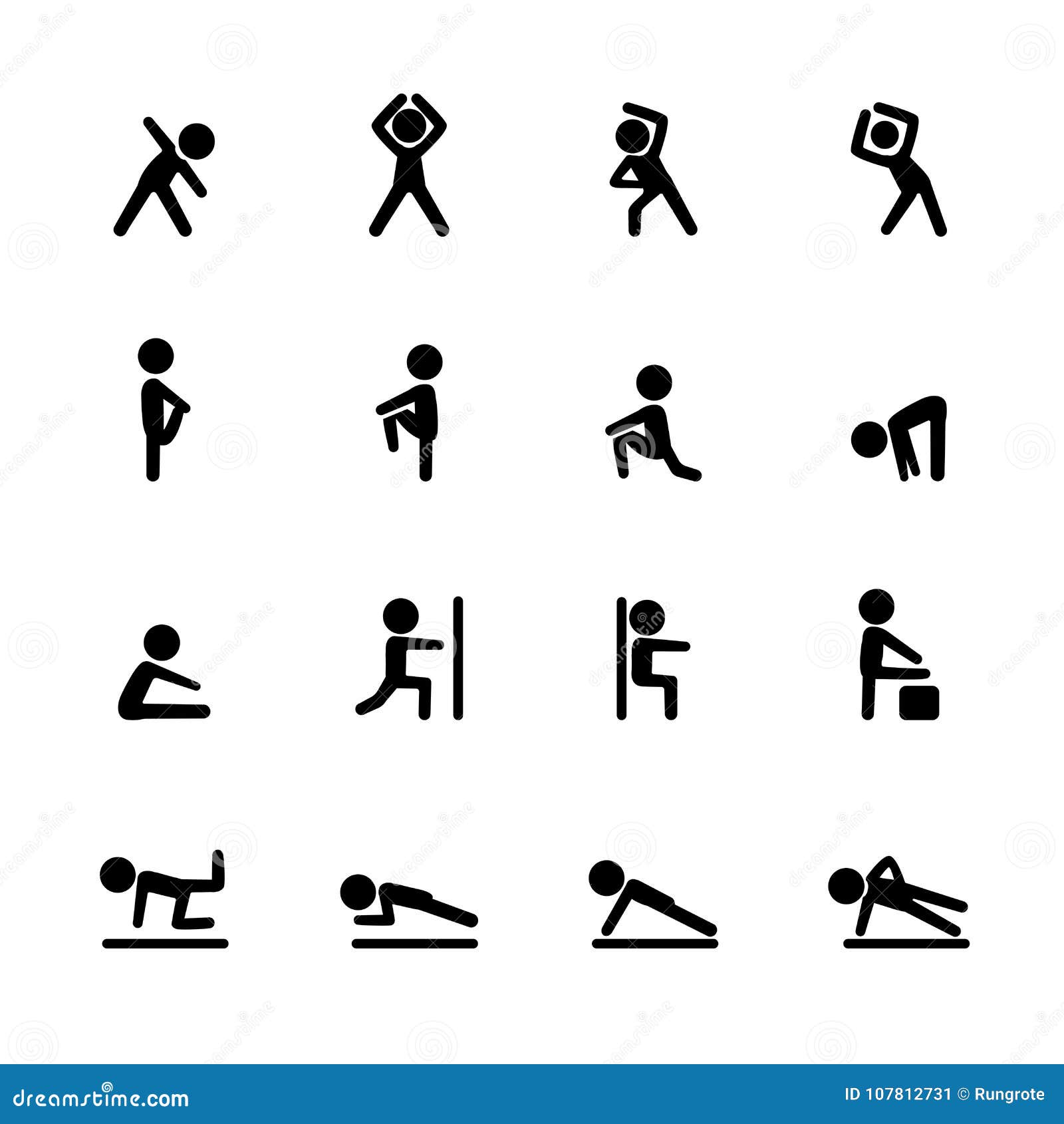 Exercise Fitness Icon Set, Vector Eps10 Stock Vector - Illustration of ...