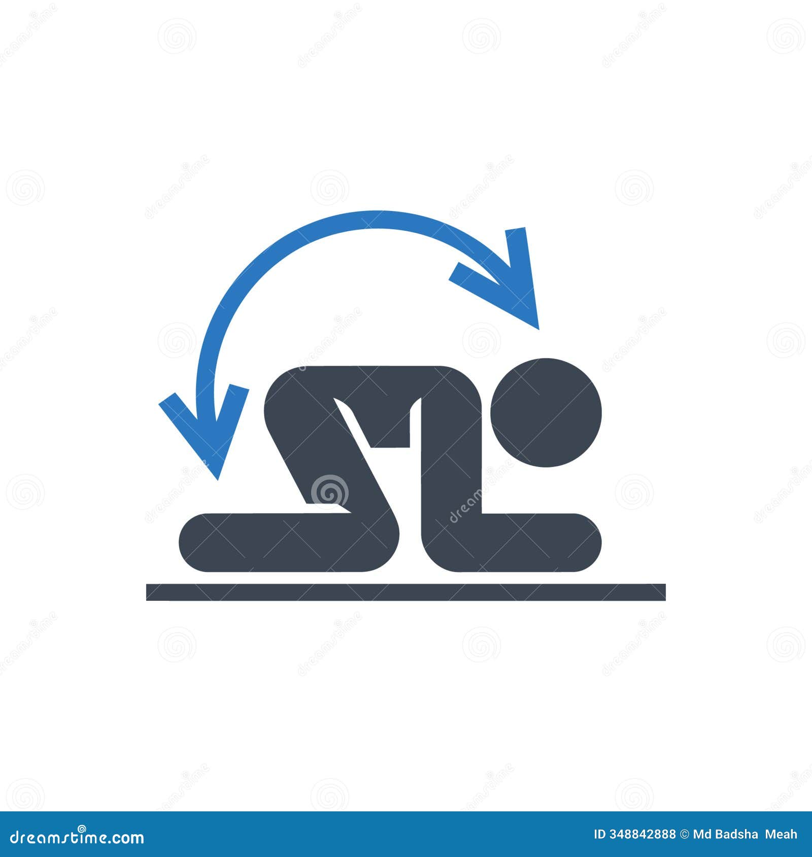 Exercise Forward Roll Icon stock vector. Illustration of stretching ...