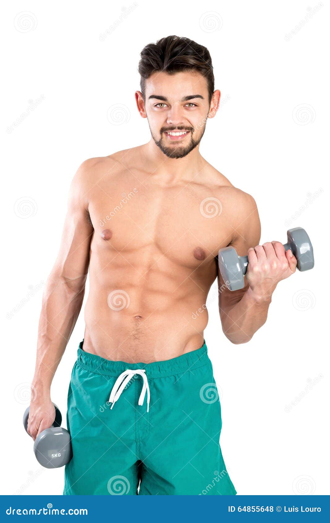 Exercise stock photo. Image of isolated, care, dumbbells - 64855648