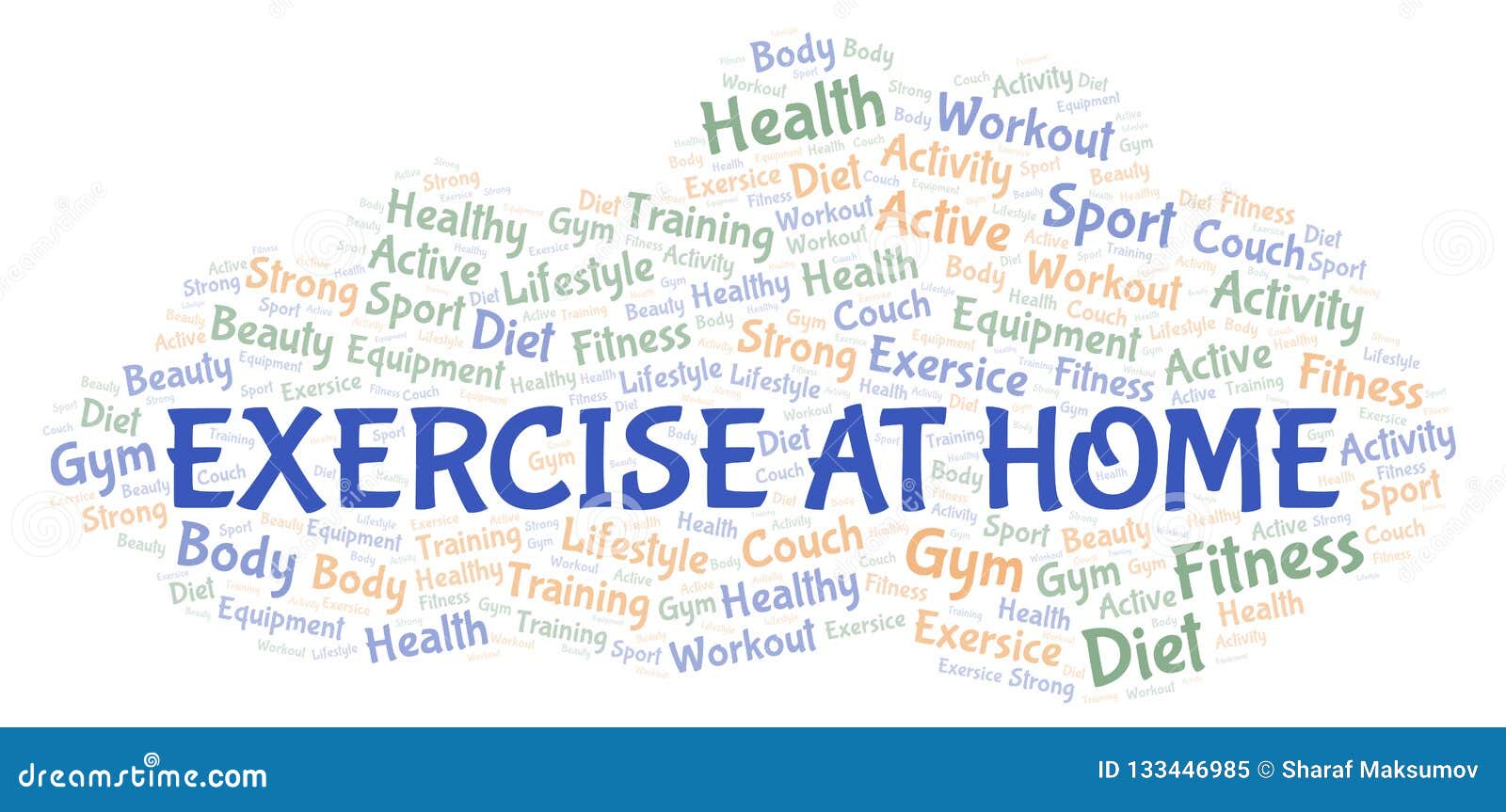 Exercise at Home Word Cloud Stock Illustration - Illustration of ...