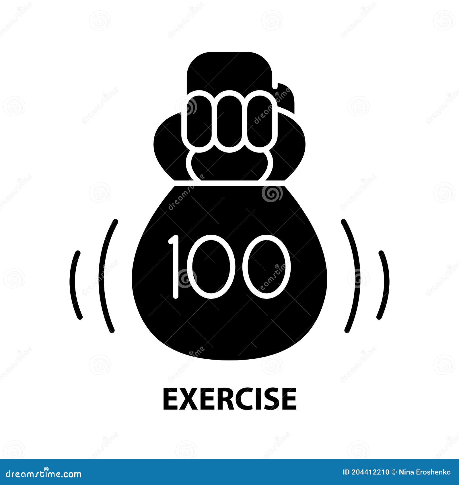Exercise Icon, Black Vector Sign with Editable Strokes, Concept ...