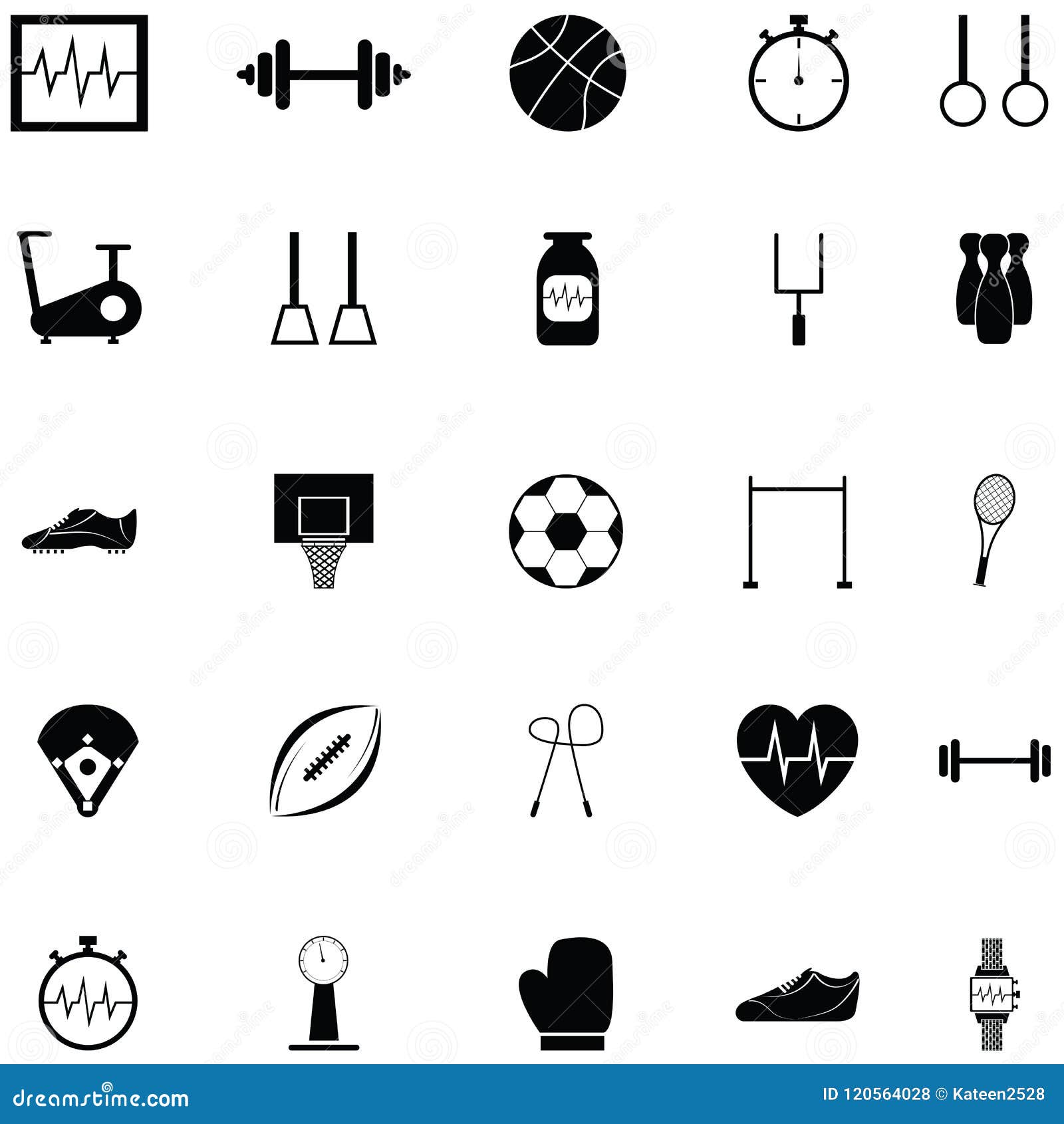 Exercise icon set stock vector. Illustration of symbol - 120564028