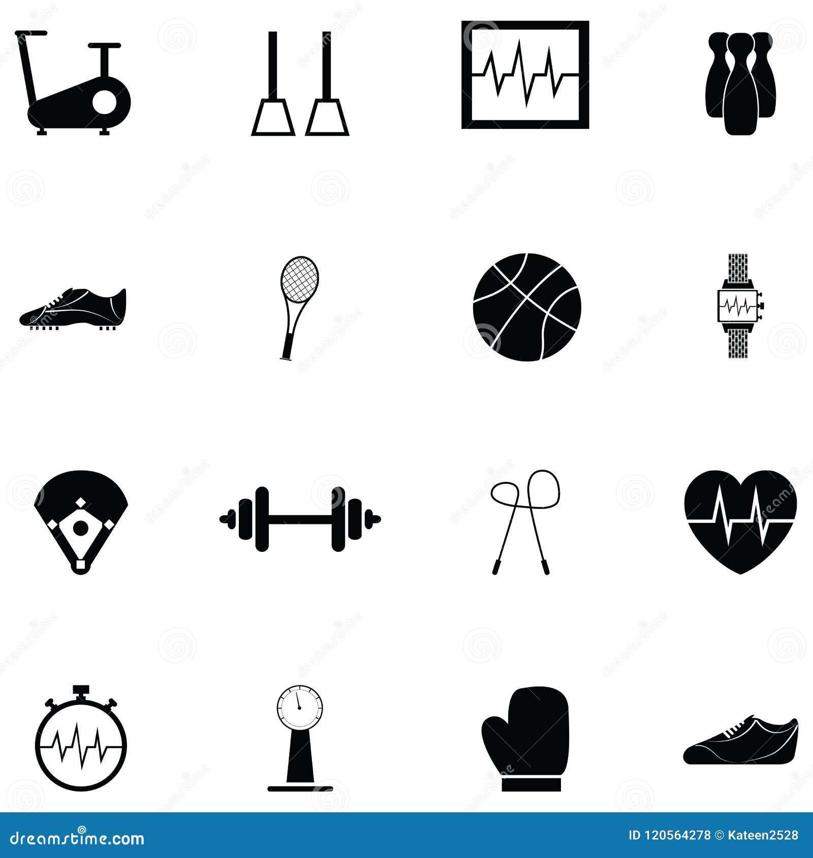 Exercise icon set stock vector. Illustration of activity - 120564278