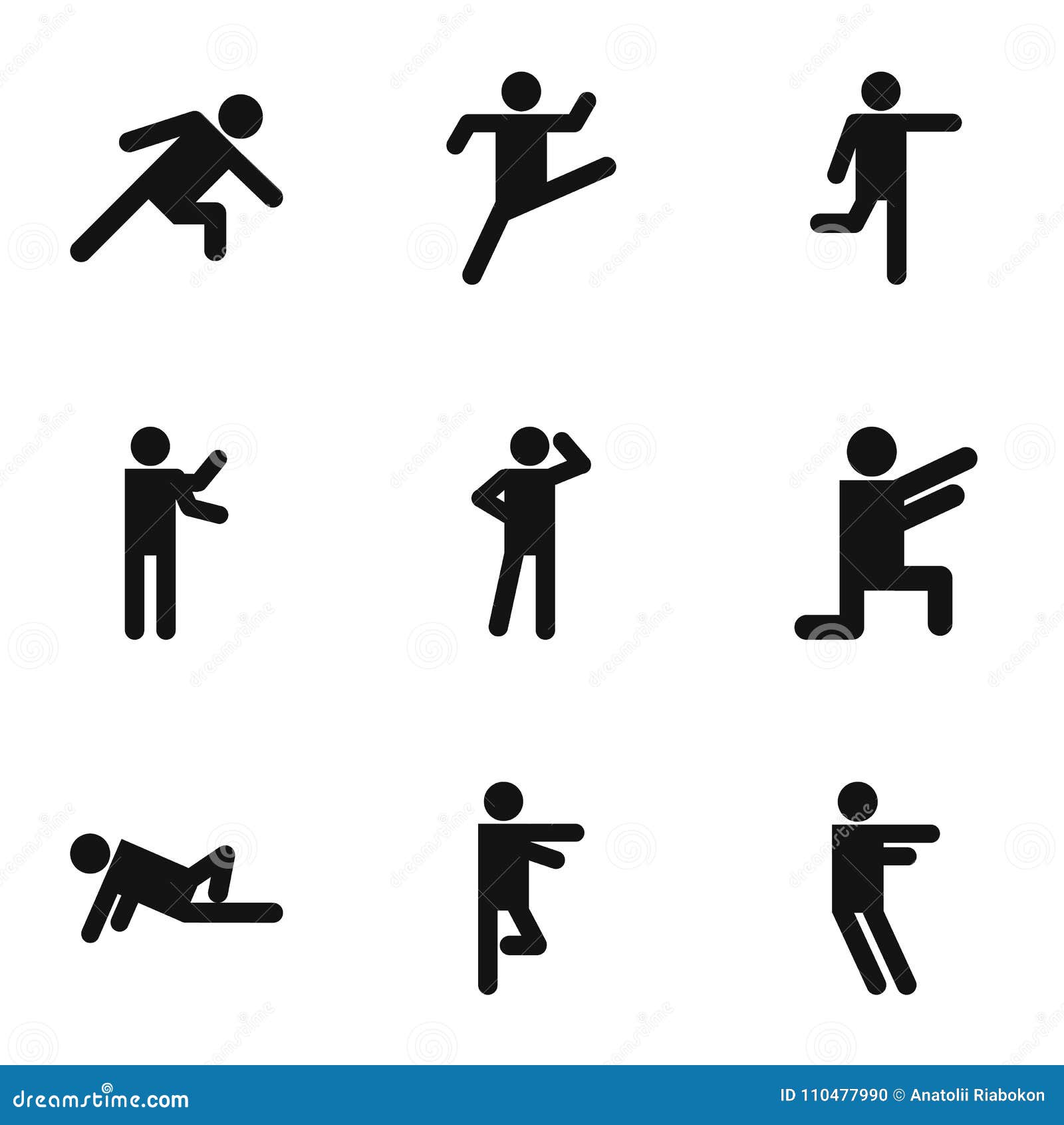 Exercise Icons Set, Simple Style Stock Vector - Illustration of active ...
