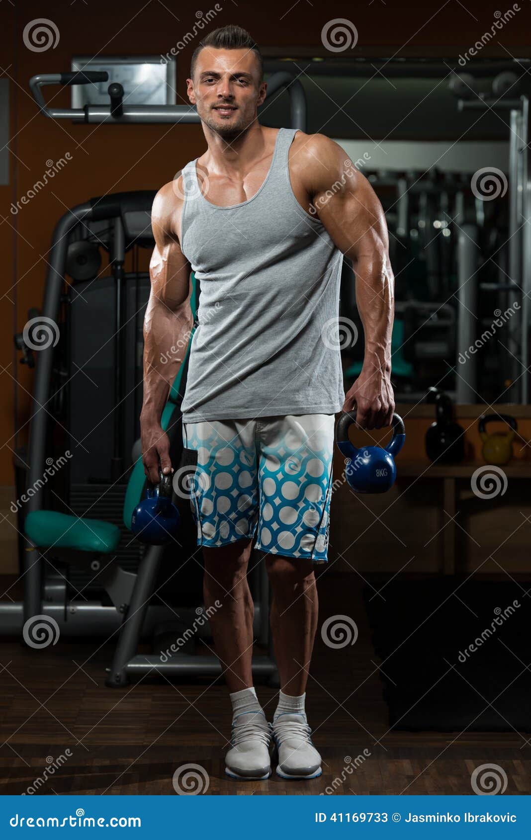 Exercise with Kettle Bell stock image. Image of clothing - 41169733