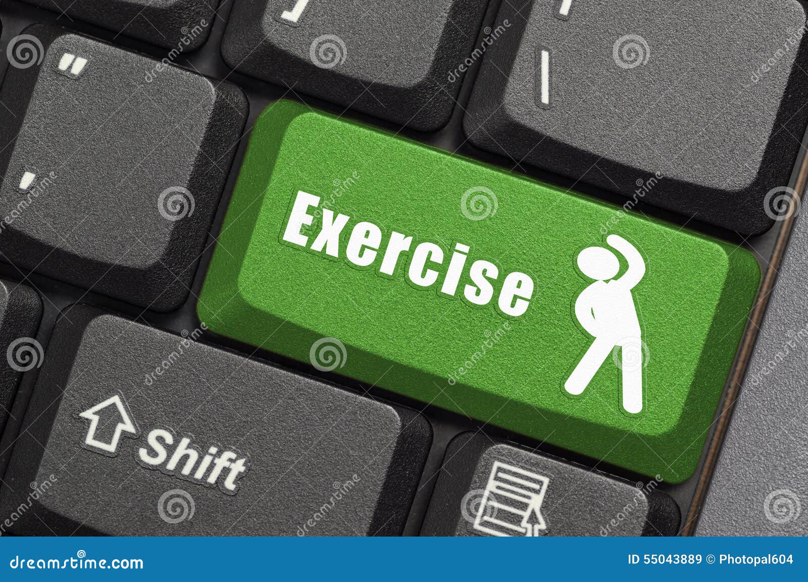 Exercise key on keyboard stock image. Image of internet - 55043889