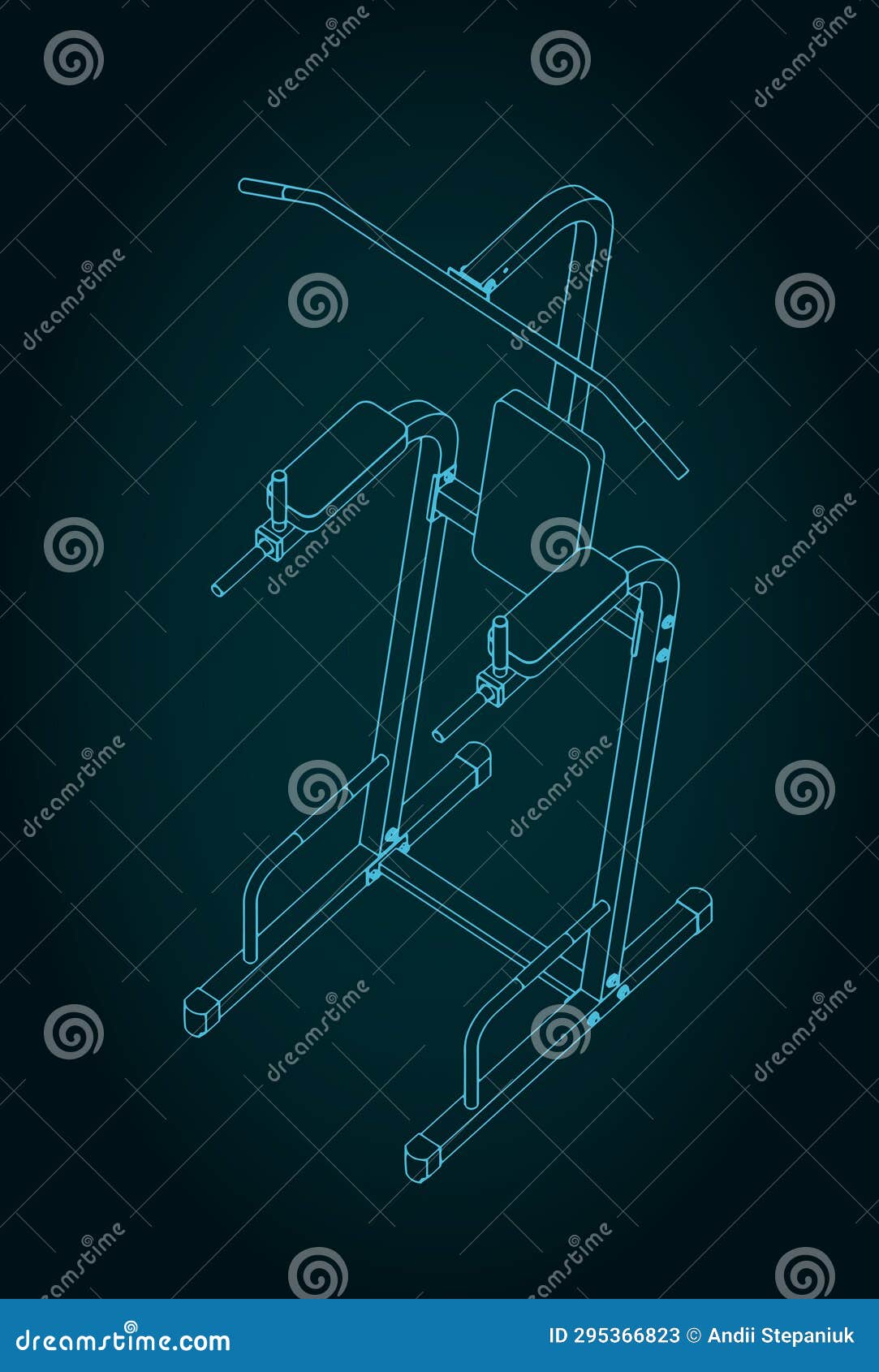 Exercise machine blueprint stock illustration. Illustration of sport ...