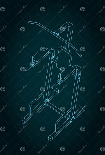 Exercise machine blueprint stock illustration. Illustration of sport ...