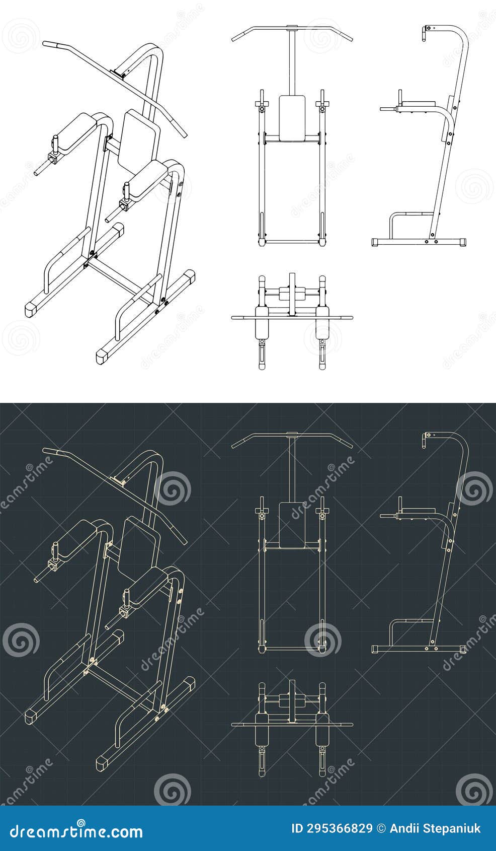 Exercise Machine Blueprints Stock Vector - Illustration of fitness ...