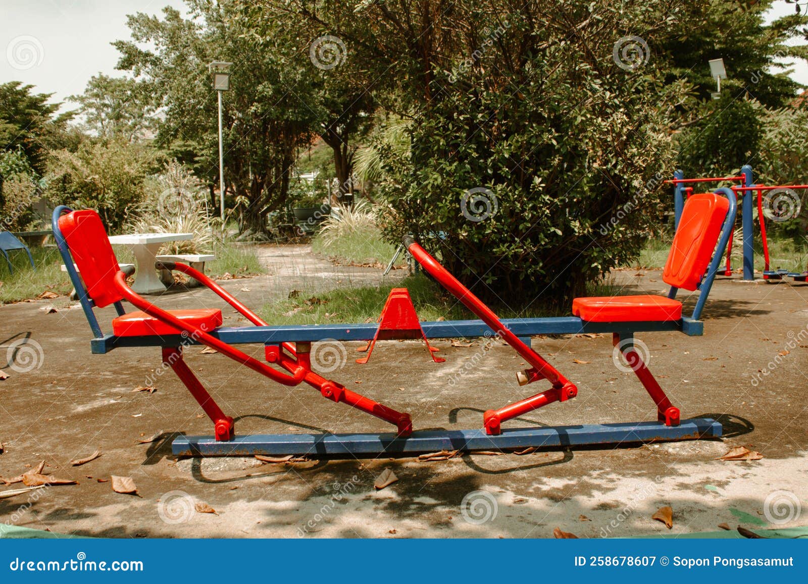 Exercise Machine in the Community S Park. Stock Image - Image of park ...