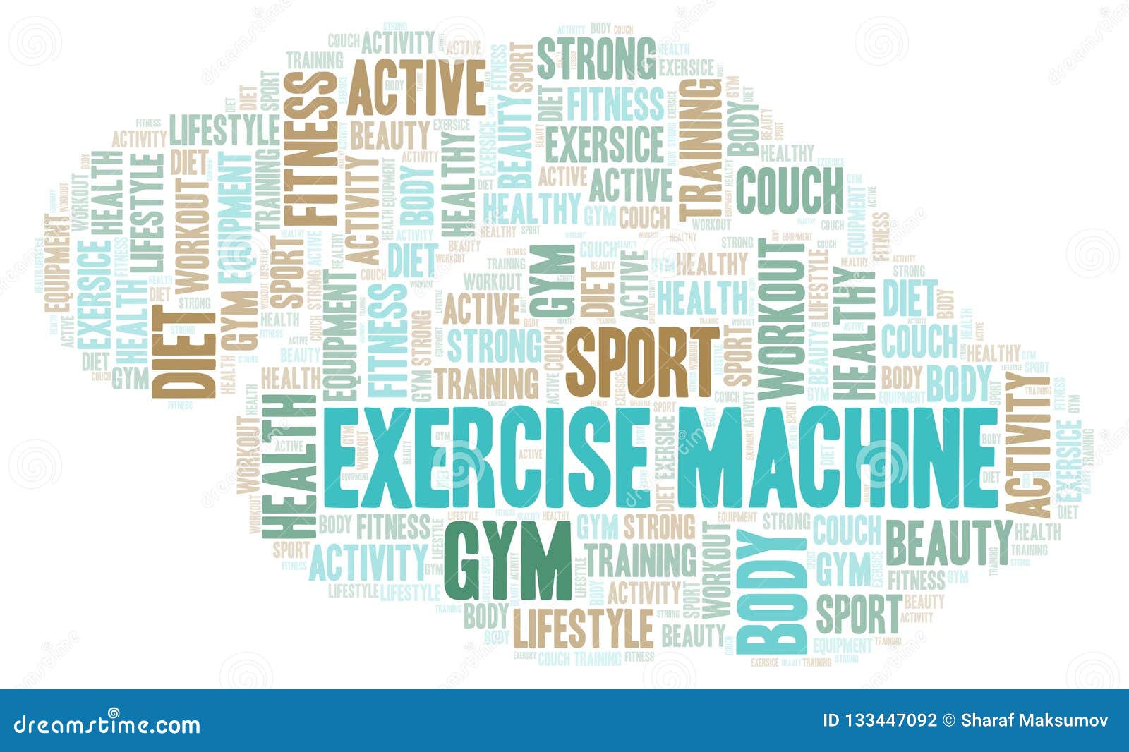 Exercise Machine Word Cloud Stock Illustration - Illustration of colors ...