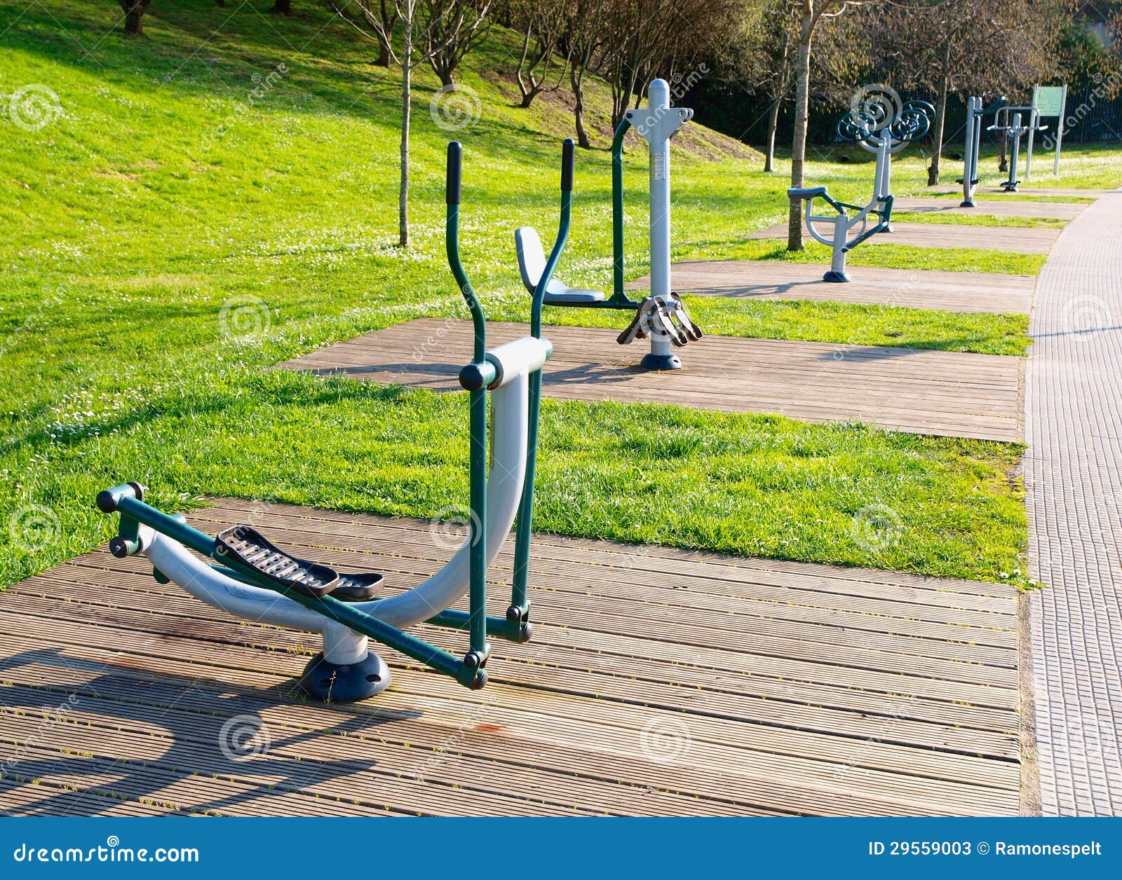 Exercise Machines in a Public Park Stock Image - Image of metal ...