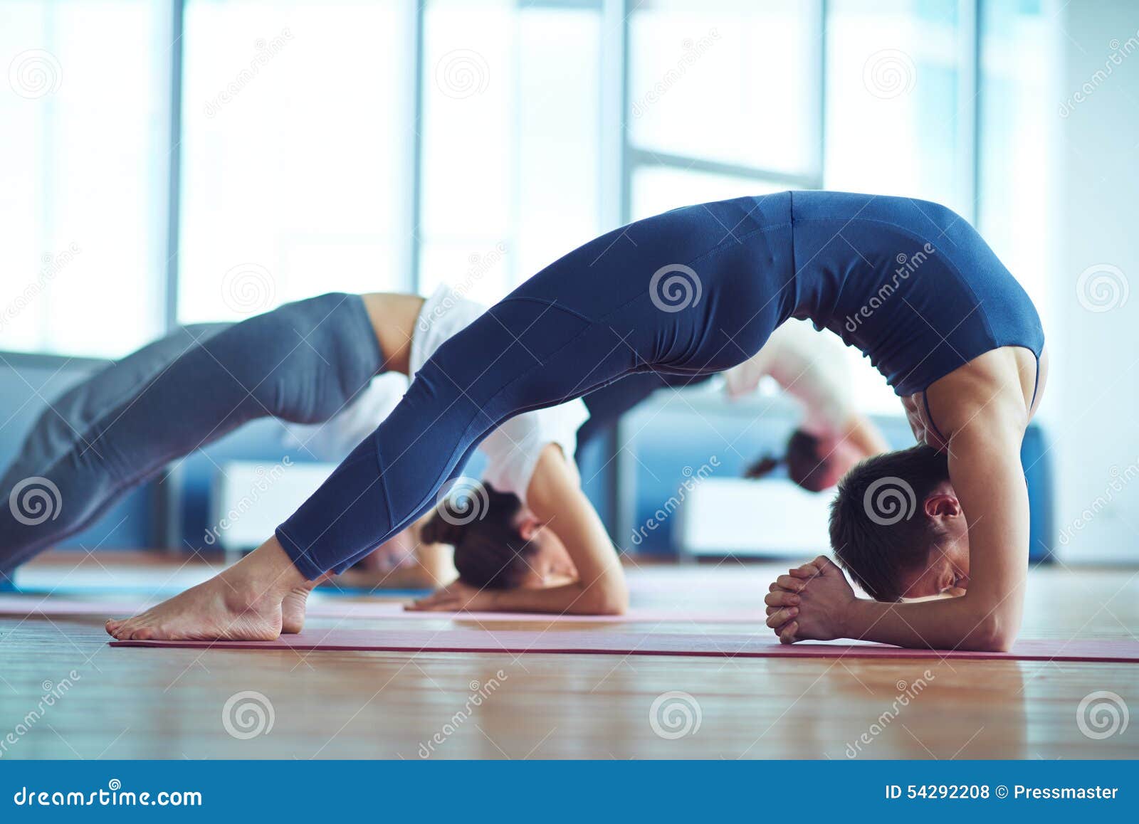 Exercise on mat stock photo. Image of coach, barefoot - 54292208