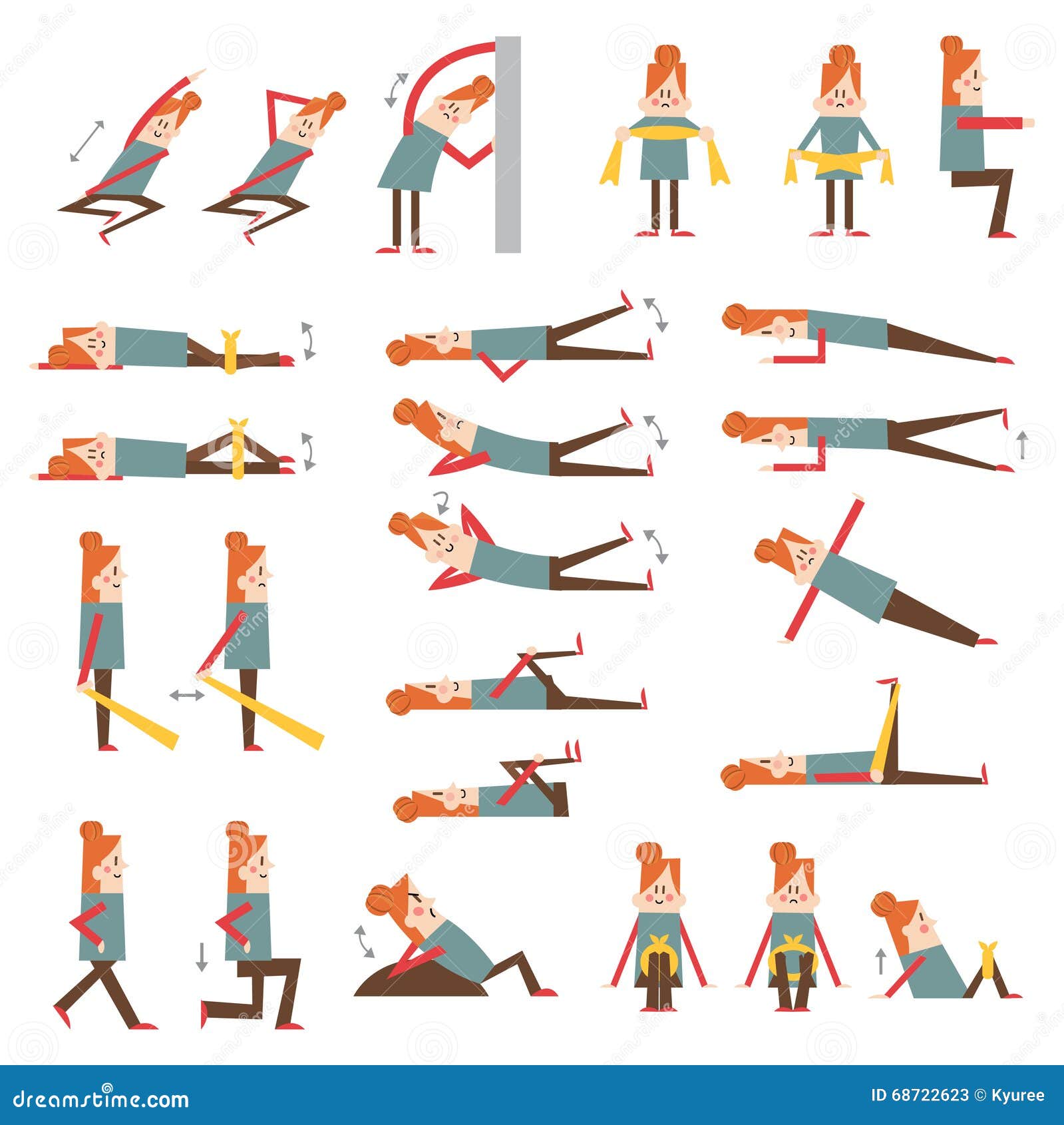 Exercise Motions stock illustration. Illustration of acting - 68722623