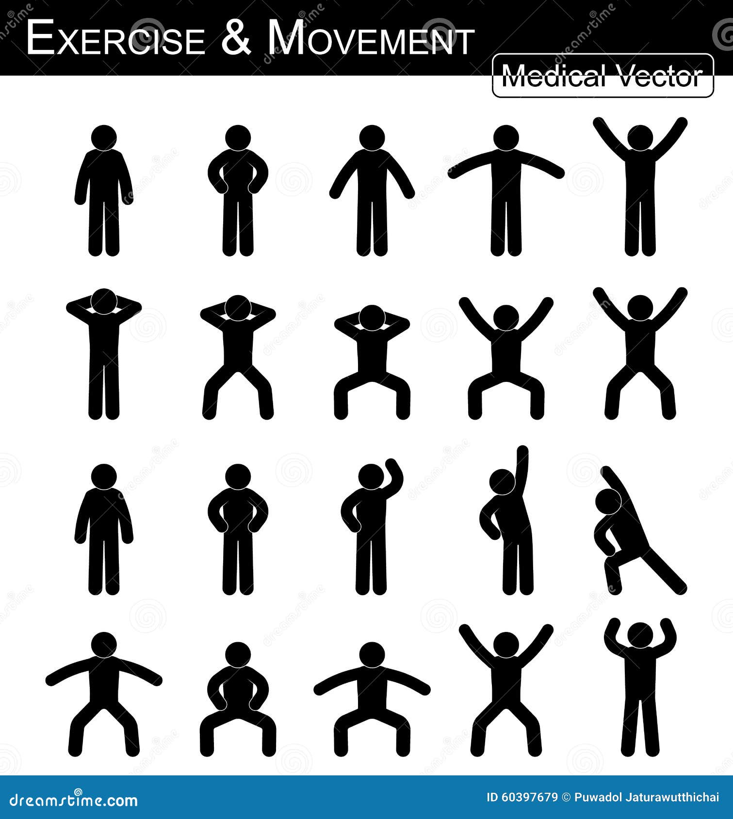 Exercise and Movement stock vector. Illustration of flexible - 60397679