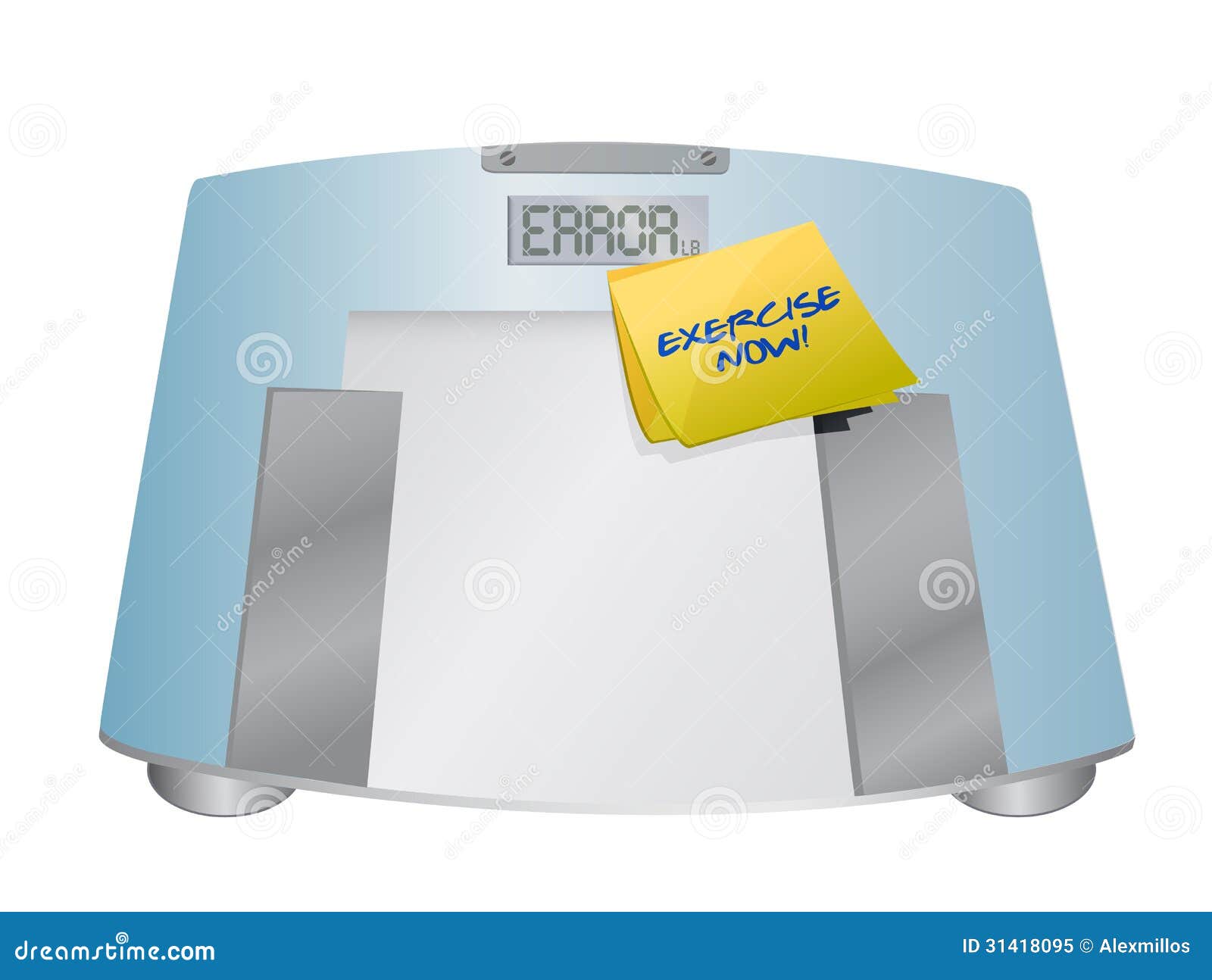Exercise Now Sign on a Weight Scale. Illustration Stock Illustration ...