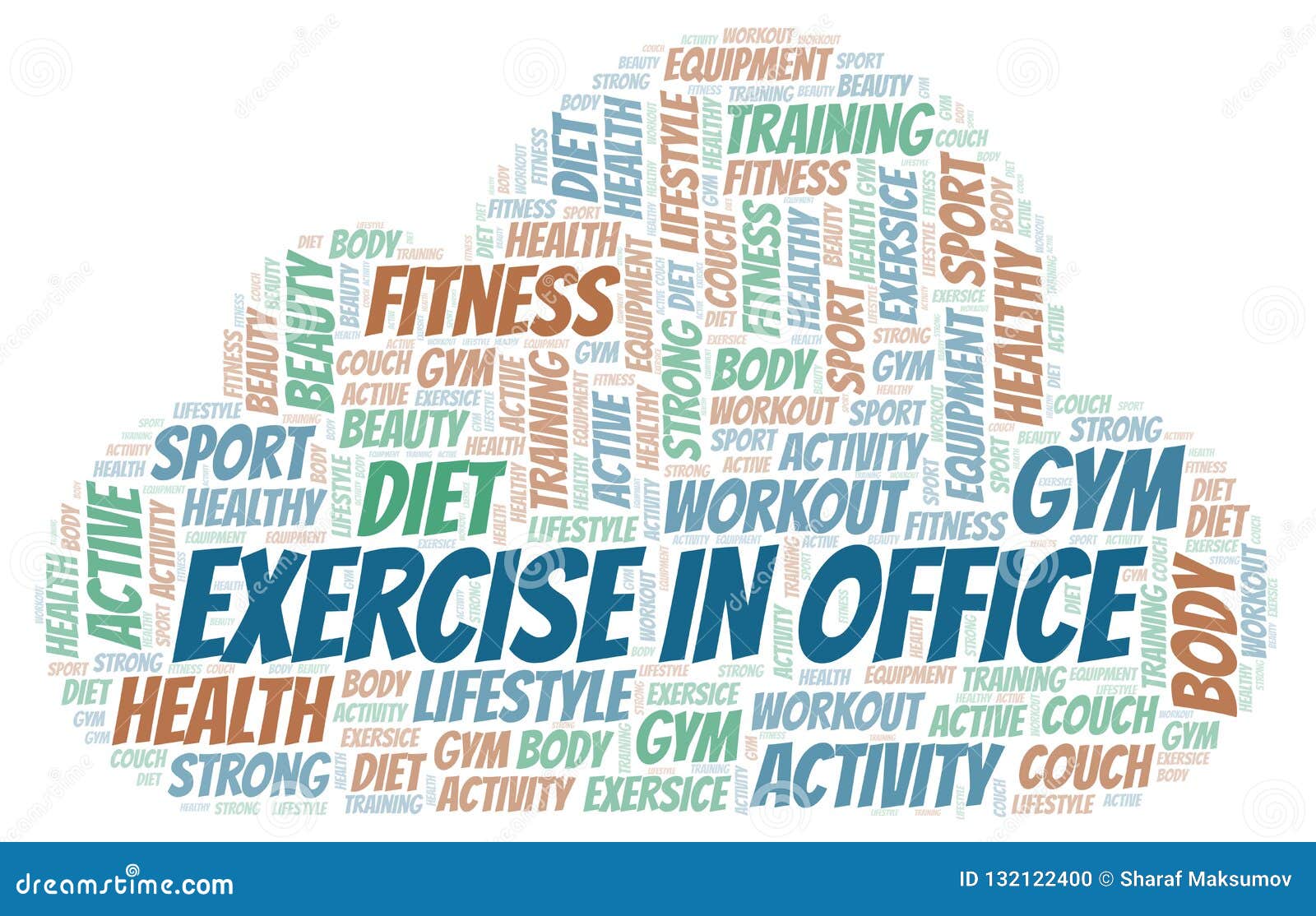 Exercise In Office Word Cloud Stock Illustration Illustration Of Text
