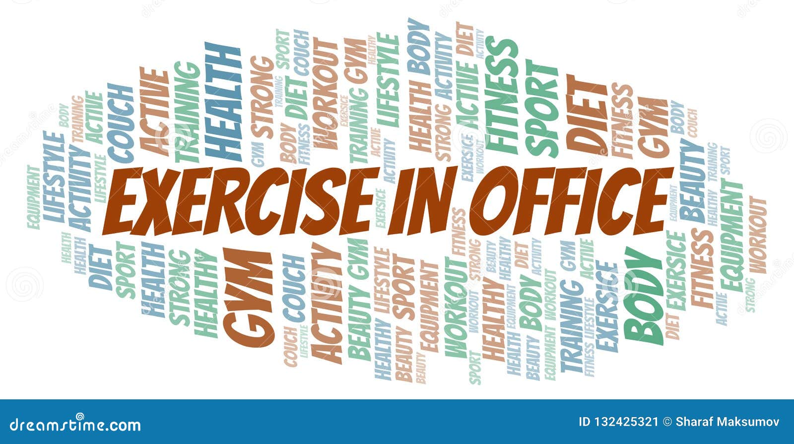 Exercise in Office Word Cloud Stock Illustration - Illustration of card ...