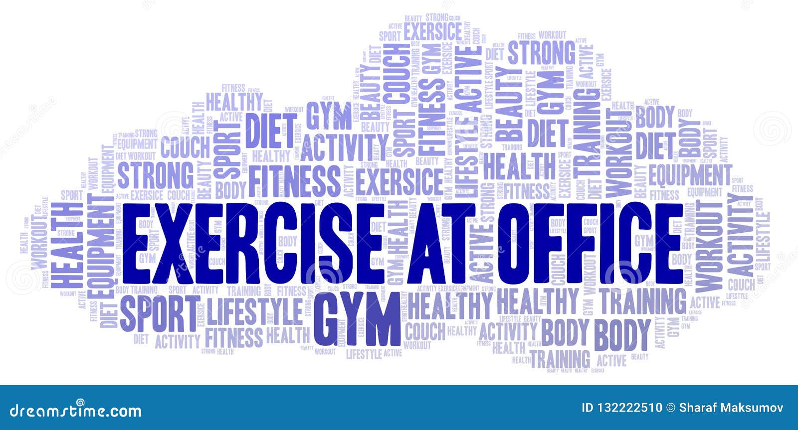 Exercise at Office Word Cloud Stock Illustration - Illustration of text ...