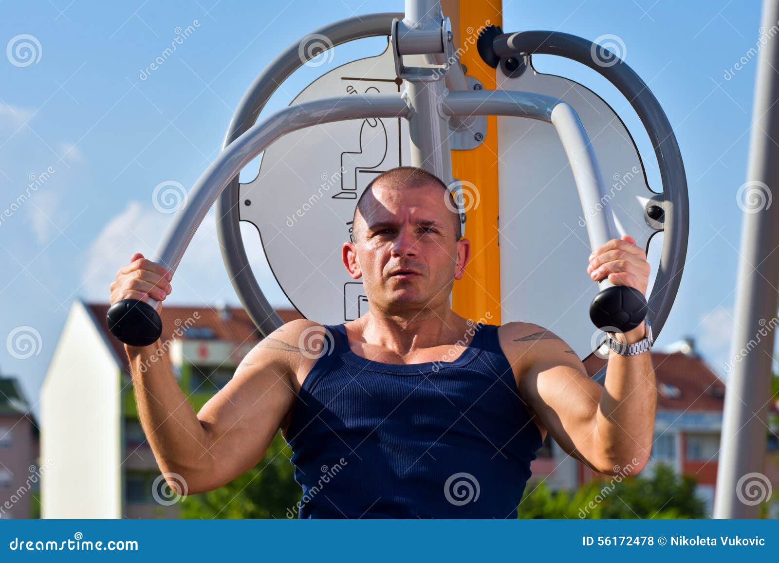 Exercise outdoor stock photo. Image of equipment, recreation - 56172478