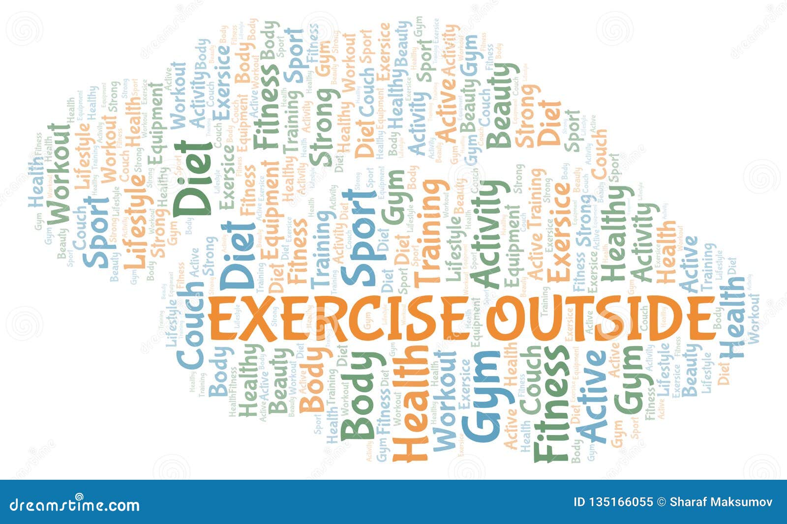 Exercise Outside Word Cloud Stock Illustration - Illustration of ...