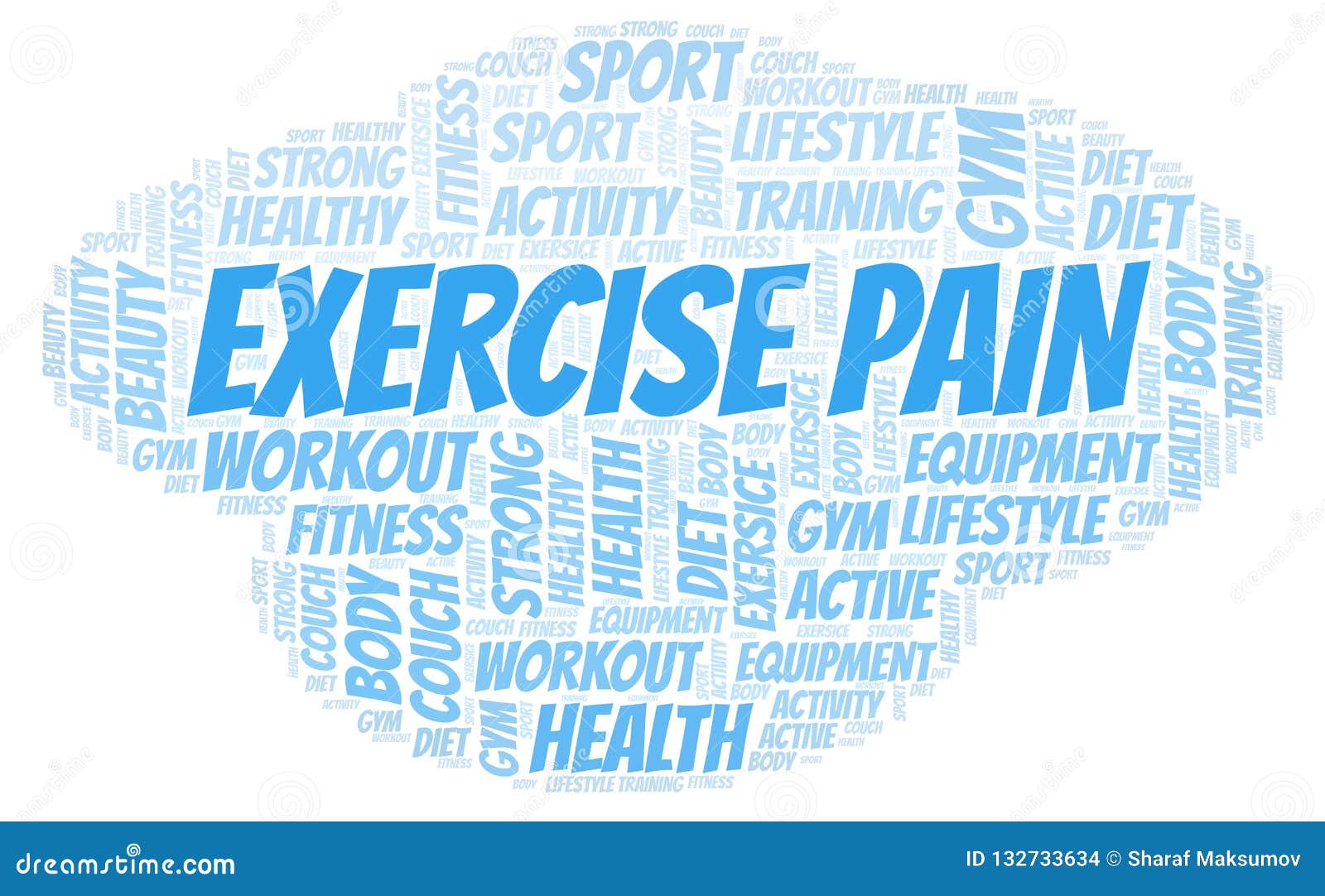 Exercise Pain word cloud stock illustration. Illustration of word ...