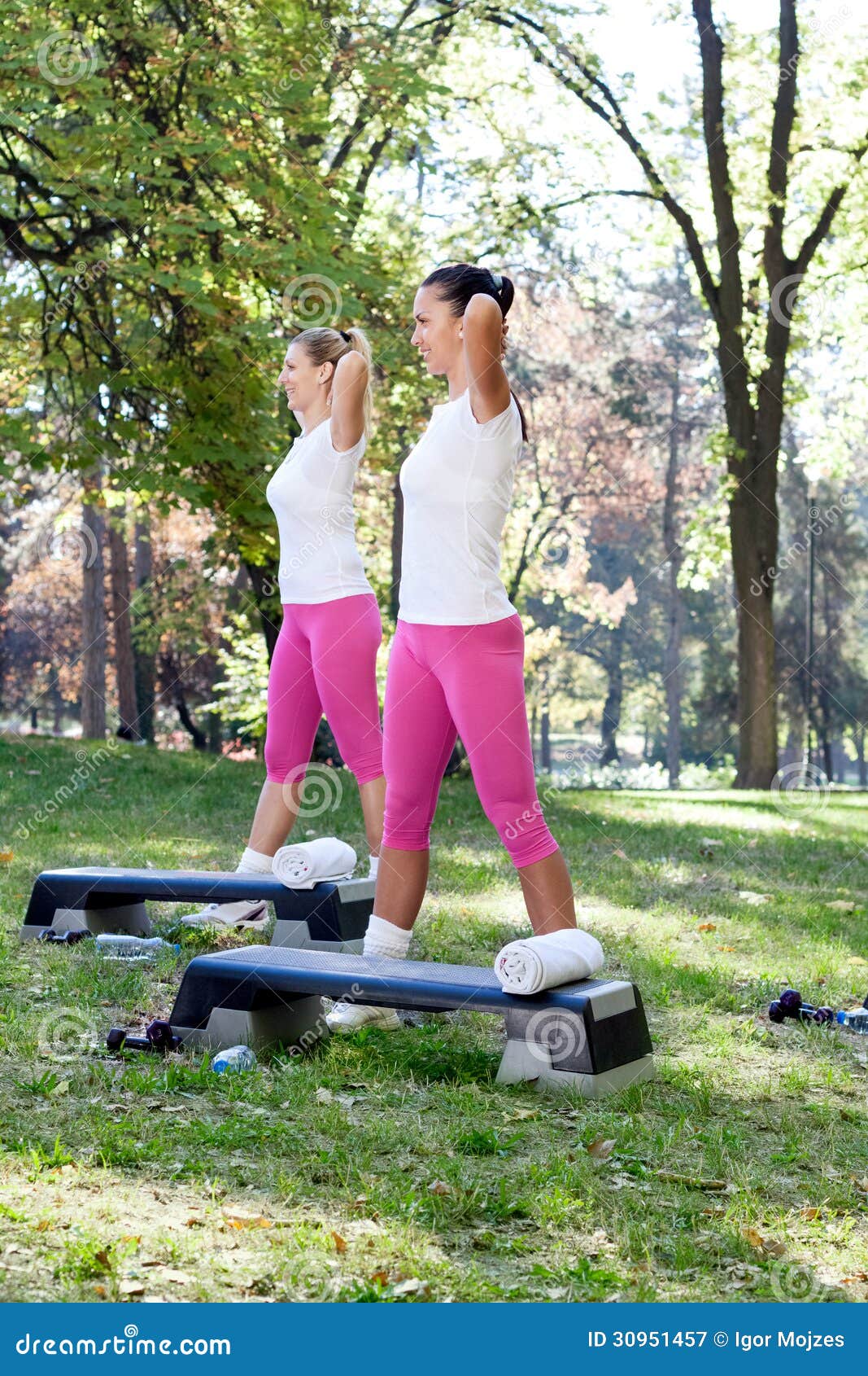 Exercise in park stock image. Image of smiling, sport - 30951457