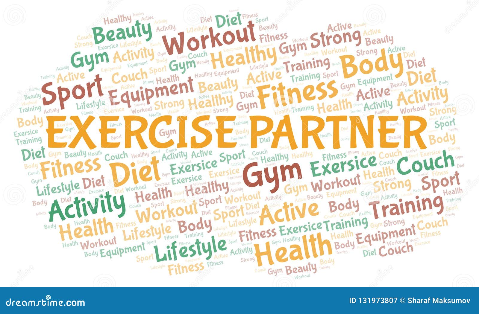 Exercise Partner Word Cloud Stock Illustration - Illustration of ...
