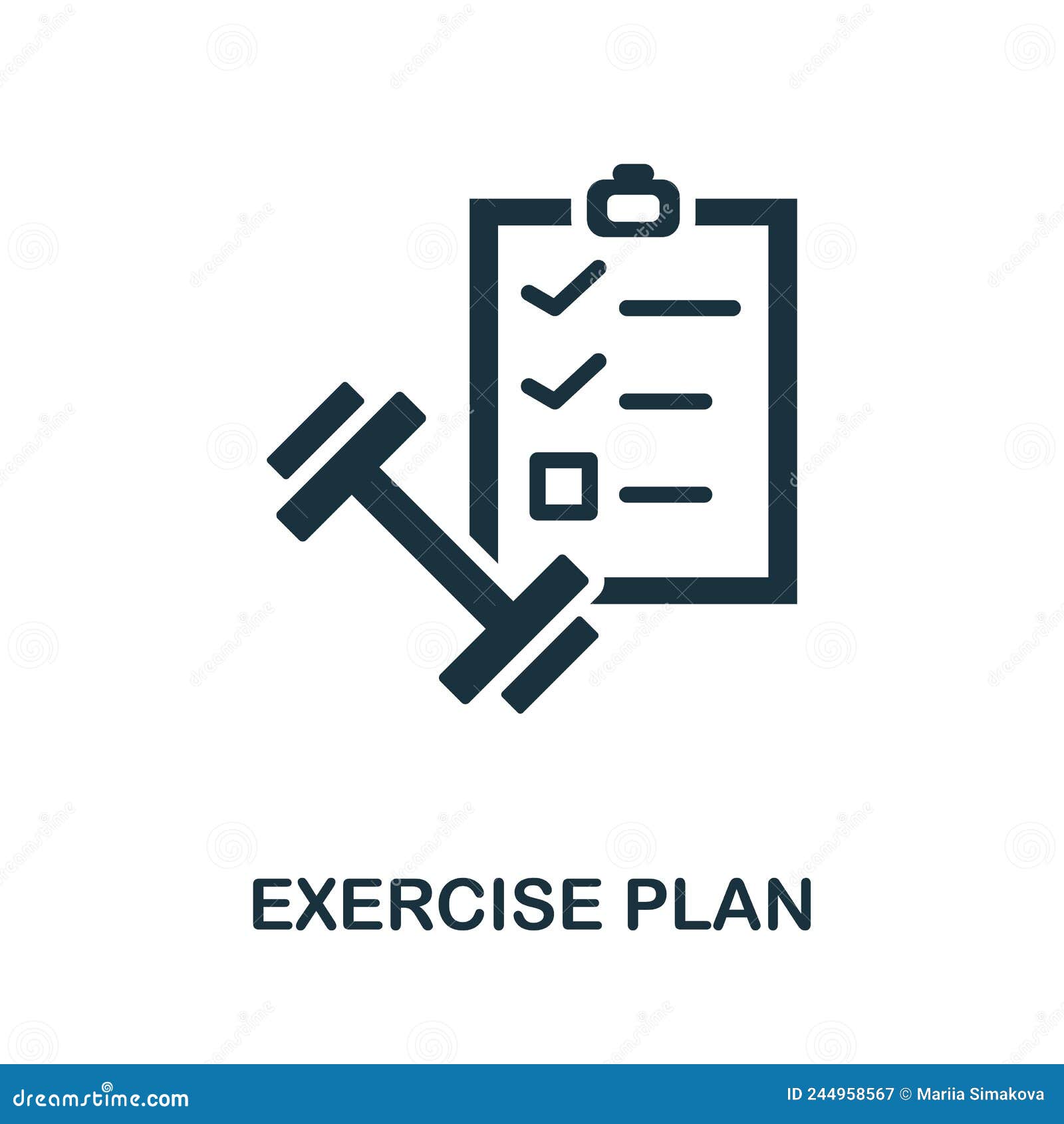 Exercise Plan Icon. Monochrome Simple Exercise Plan Icon for Templates ...