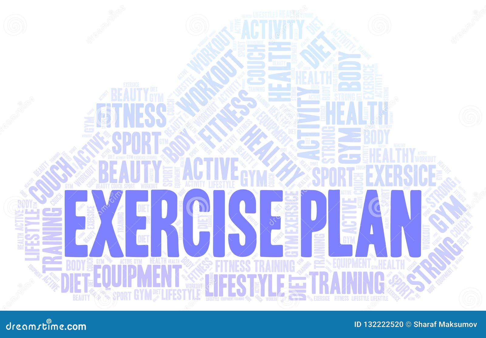 Exercise Plan word cloud stock illustration. Illustration of healthy ...