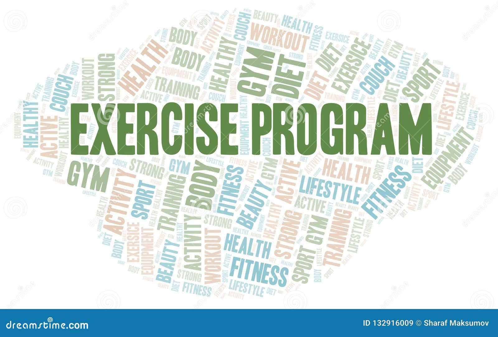 Exercise Program Word Cloud Stock Illustration - Illustration of ...
