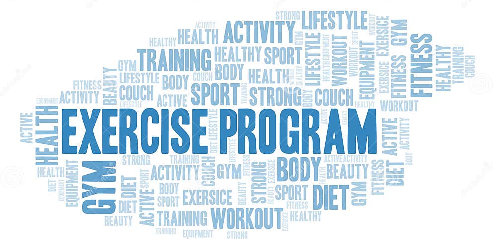 Exercise Program Word Cloud Stock Illustration - Illustration of ...