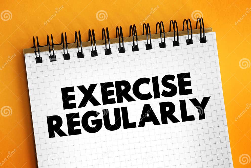 Exercise Regularly Text on Notepad, Concept Background Stock Photo ...