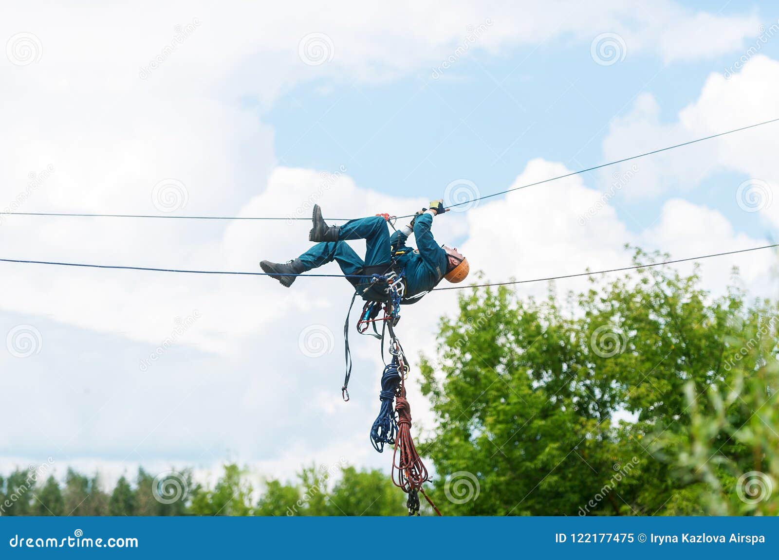 Exercise Rescue Units. Training Rescue People. Recovery Using Rope ...