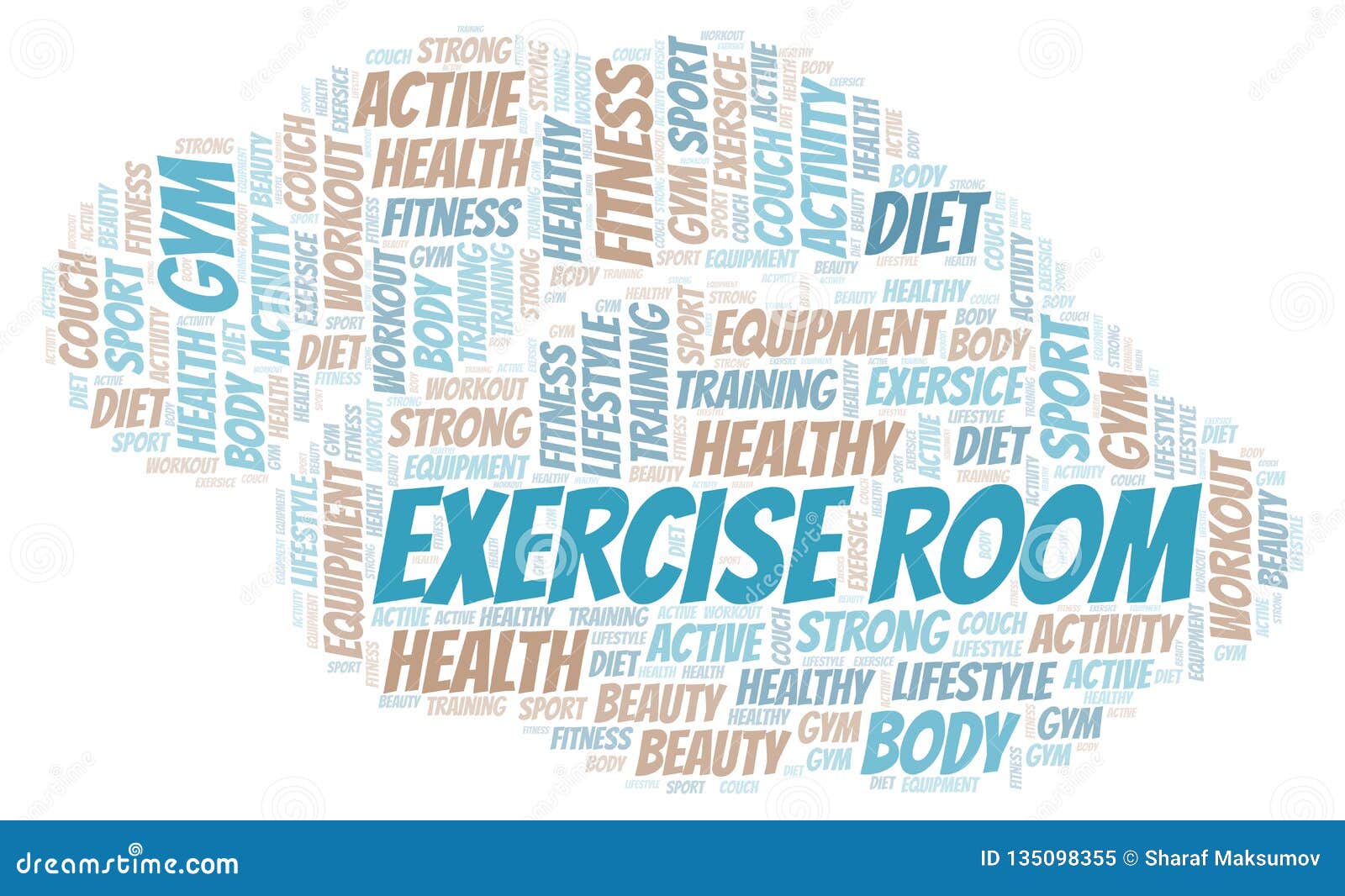 Exercise Room word cloud stock illustration. Illustration of couch ...
