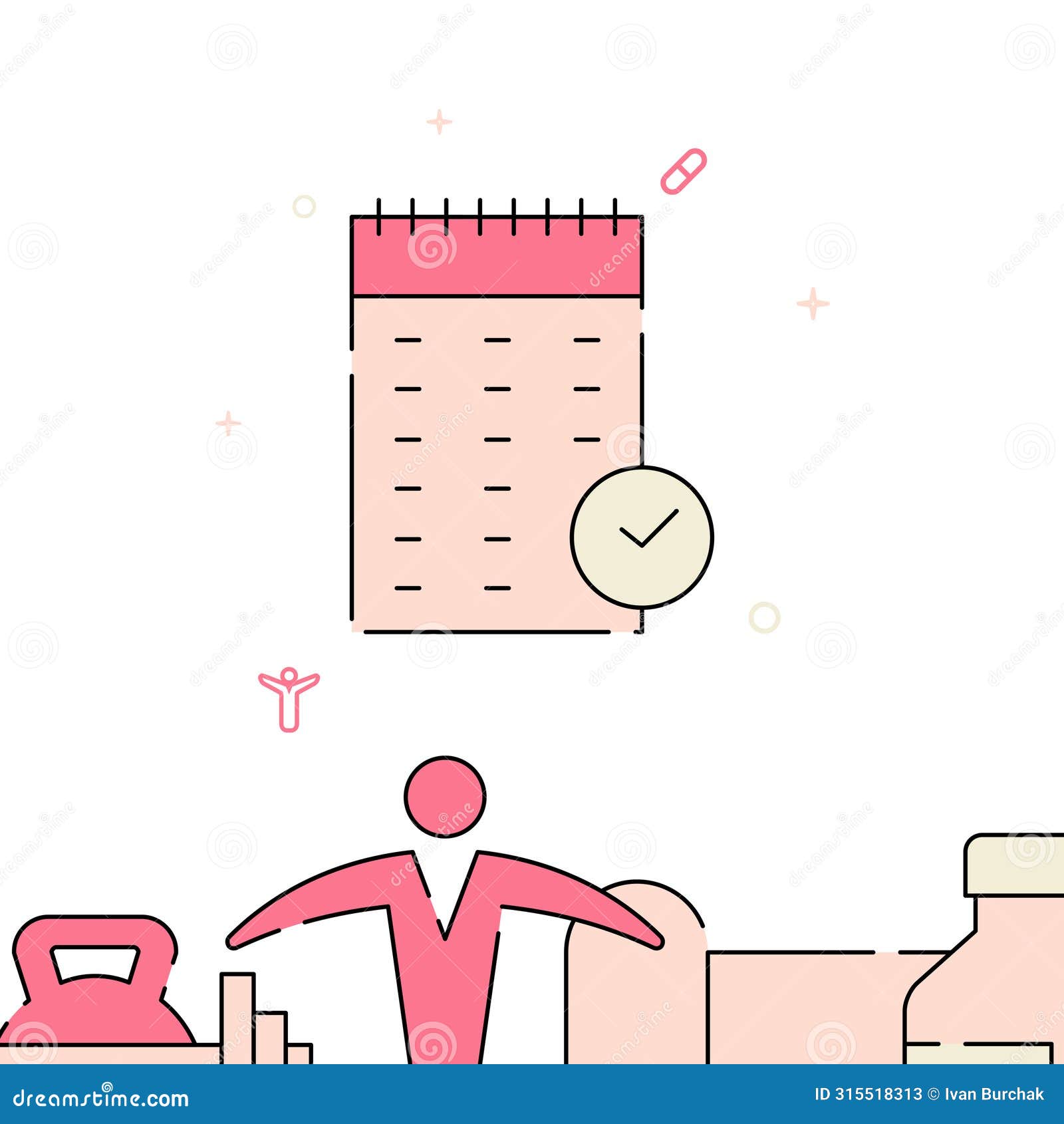 Exercise Schedule Filled Line Icon, Simple Vector Illustration Stock ...