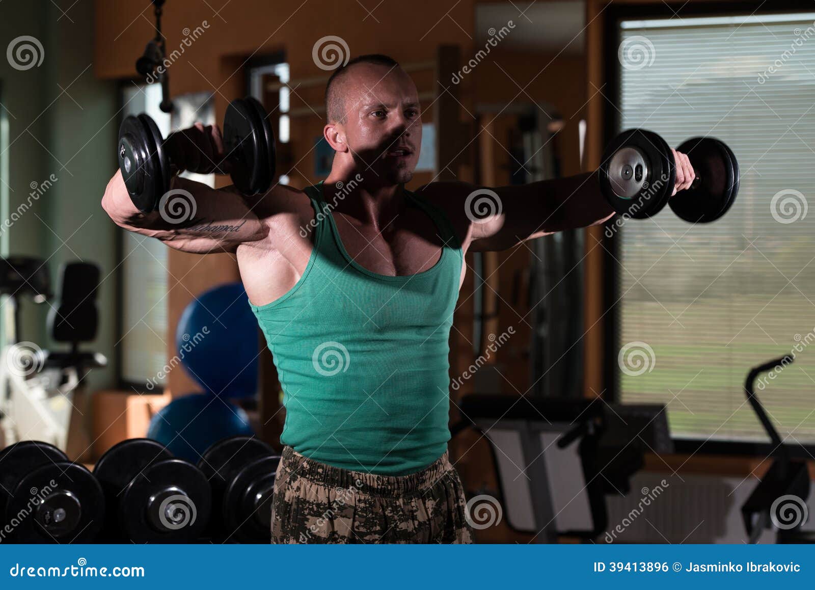 Exercise for Shoulders Dumbbell Lateral Raise Stock Photo - Image of ...