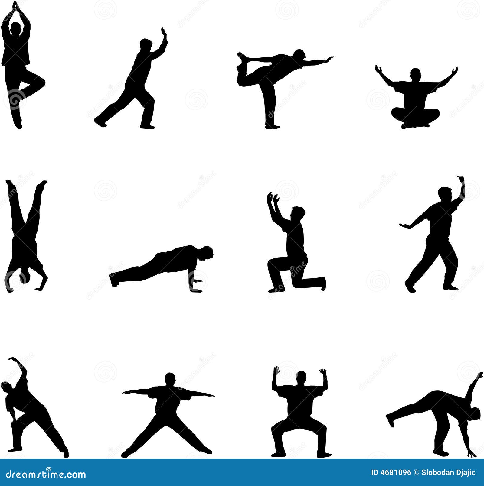 Exercise silhouettes stock vector. Illustration of stretch - 4681096