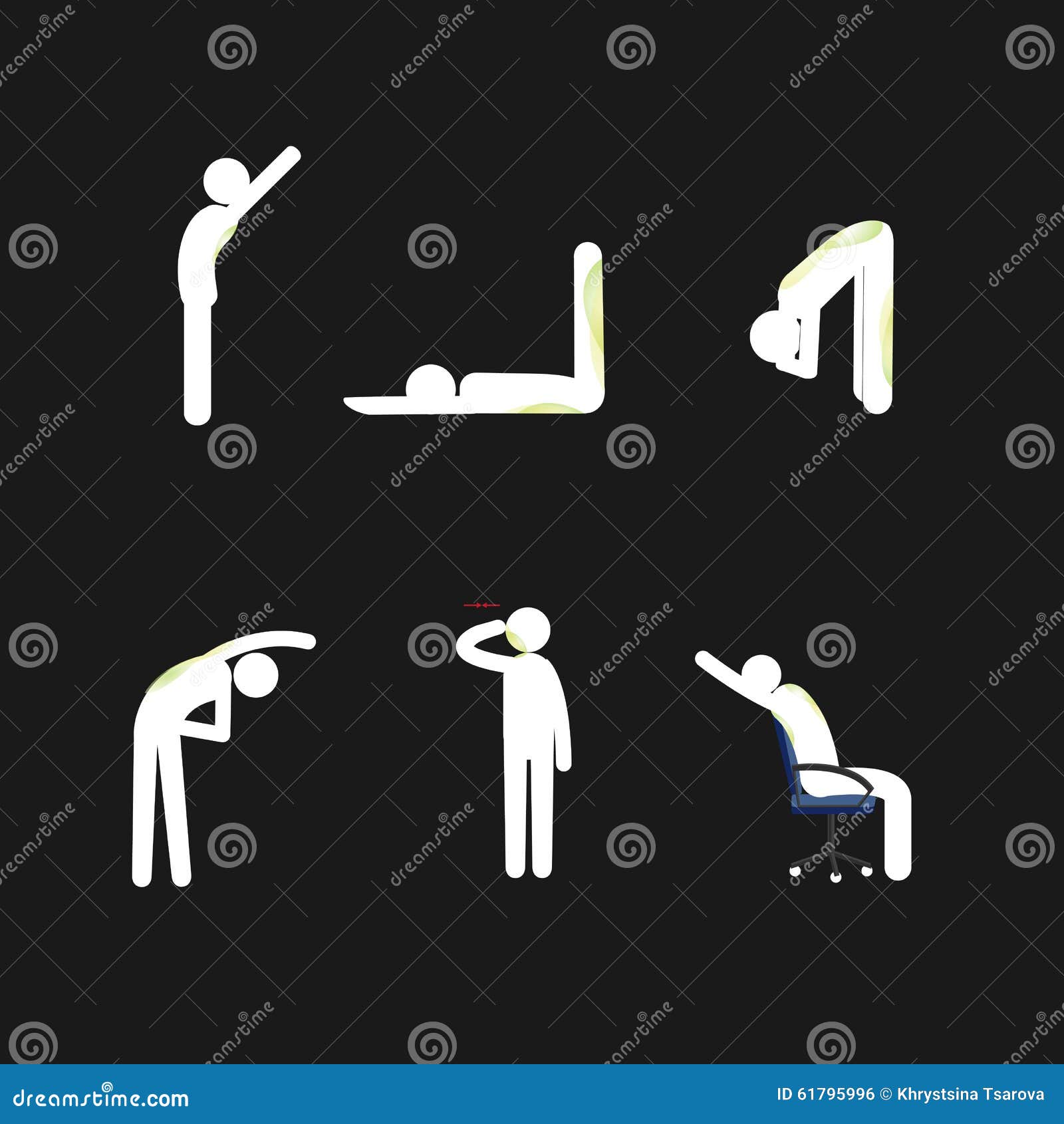 Exercise stick man set stock vector. Illustration of prevention - 61795996