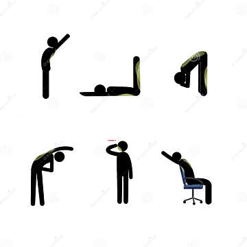 Exercise stick man set stock vector. Illustration of people - 61796025