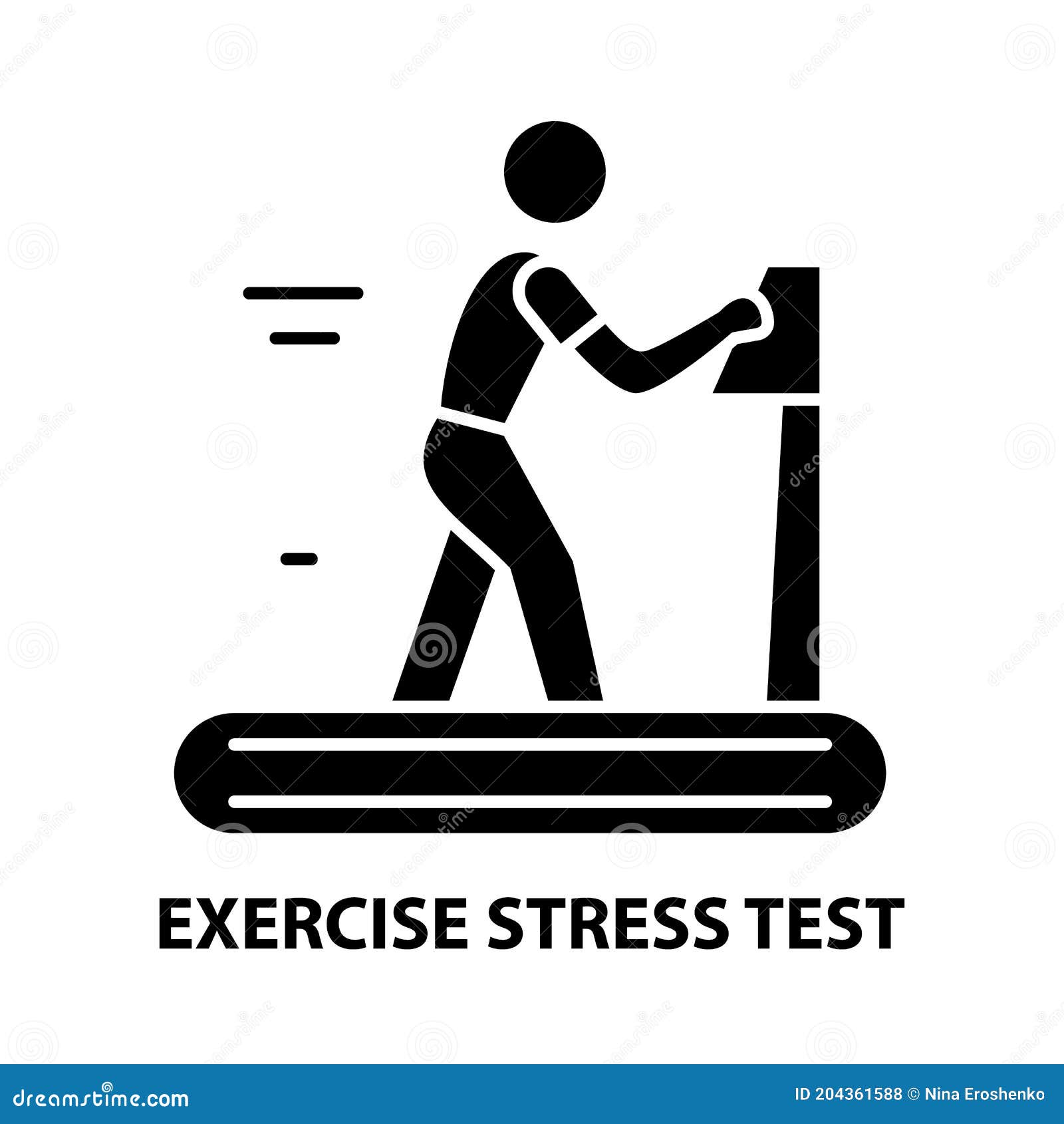 Exercise Stress Test Icon, Black Vector Sign with Editable Strokes ...