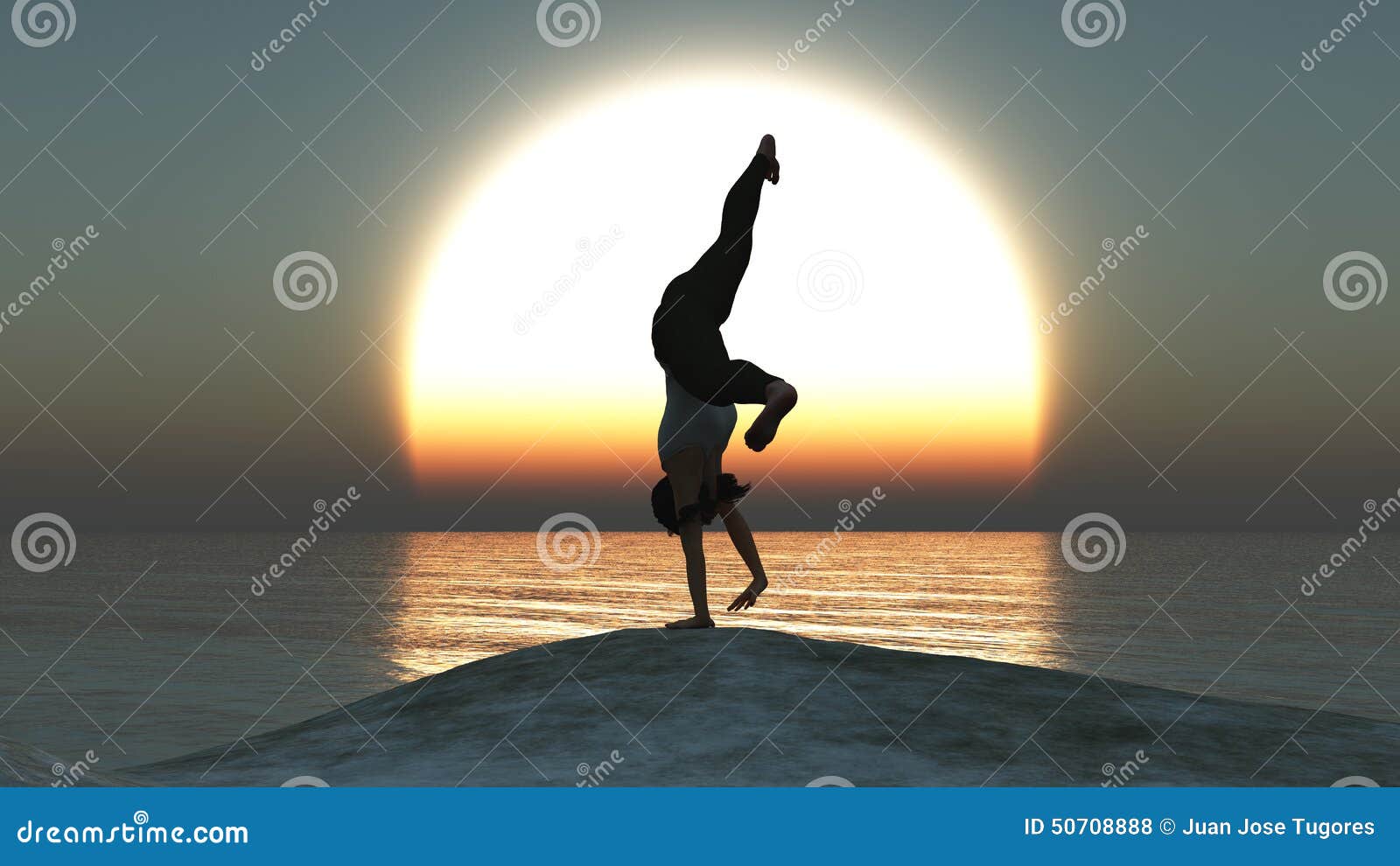 Exercise and sunset stock illustration. Illustration of body - 50708888
